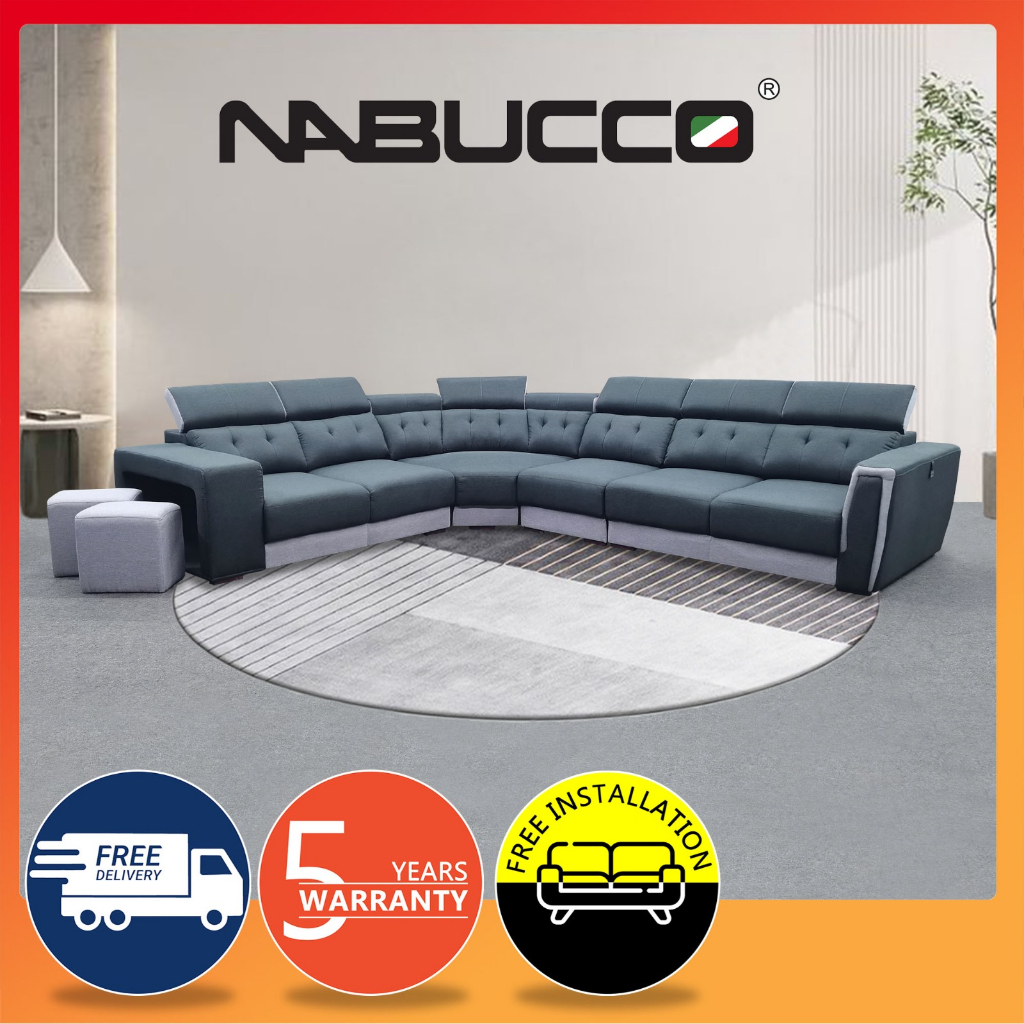 Nabucco SF01 6 Seater Corner Sofa Set[Free 2 Stool] [Water Resistance ...