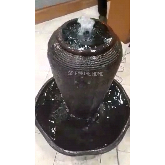 S82 A 2ft Brown Line Feng Shui Round Water Pond Pot Fountain Kolam Air ...