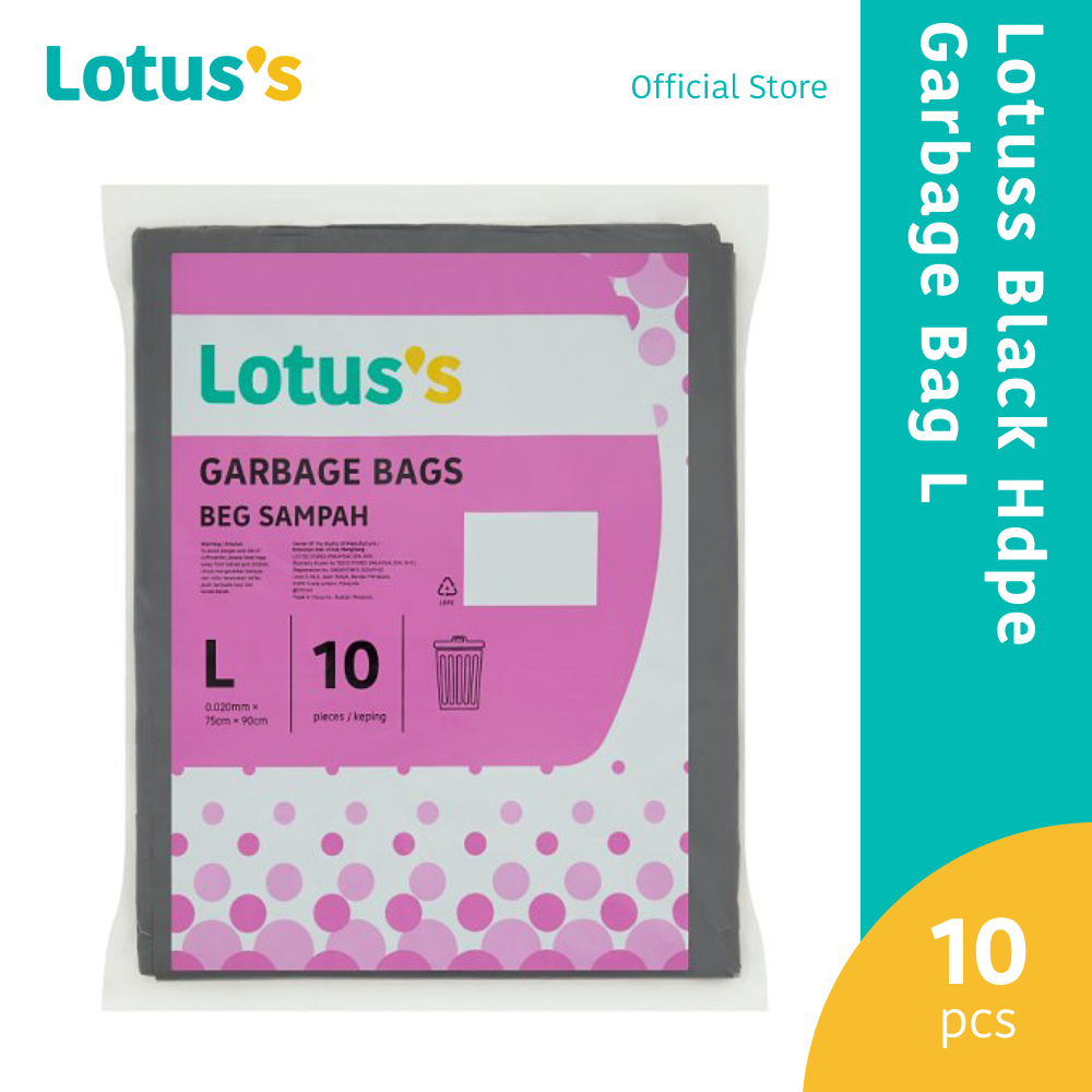 Lotuss Black Hdpe Garbage Bag Large 10S | Shopee Malaysia