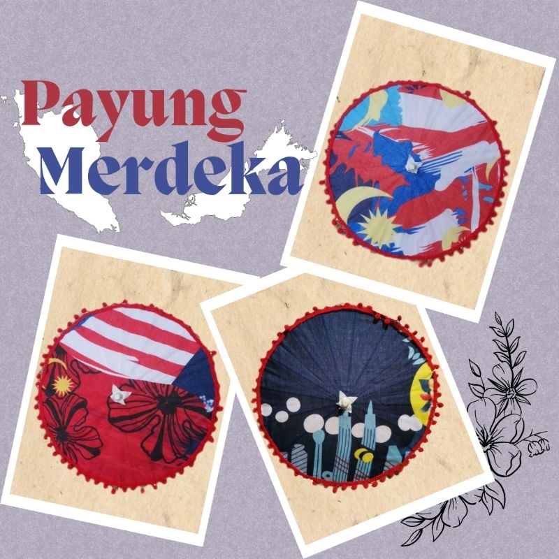 PAYUNG MERDEKA, BUNGA RAYA, BENDERA MALAYSIA | Shopee Malaysia