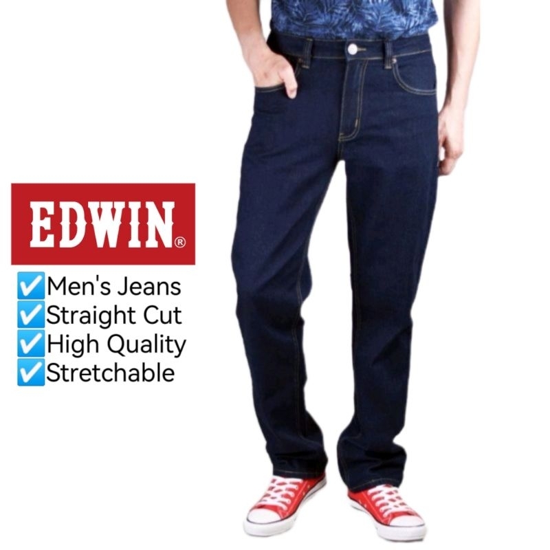 Original Edwin Men’s Jeans 505 Straight CUT Raw | Shopee Malaysia