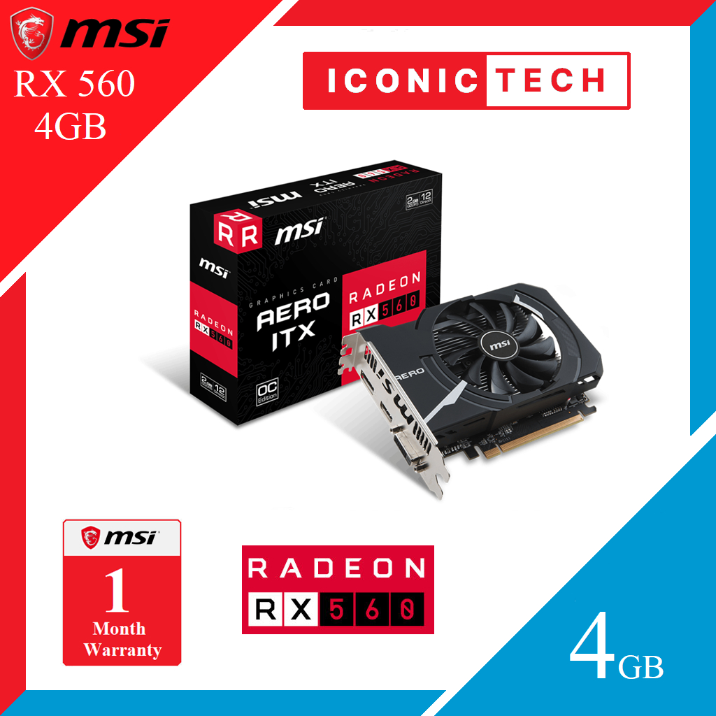 MSI Radeon RX 560 AERO ITX 4G OC | SAPPHIRE RX560-4G | GTX1050 Graphic ...