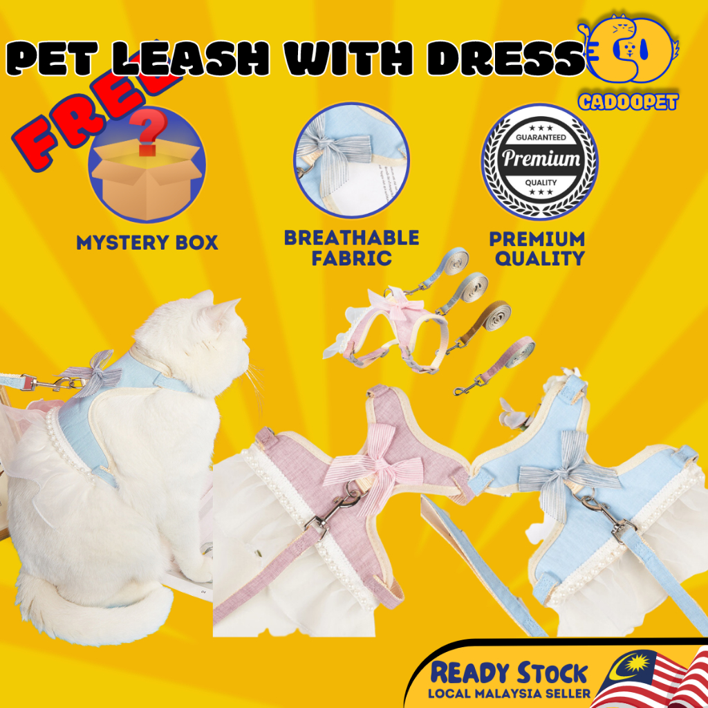 Tali Kucing Berjalan Murah Pet Harness Lead Cat Dog Rope Adjustable ...