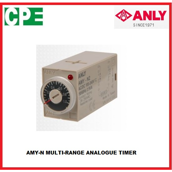 ANLY AMY-N2 (MY2) 8 PIN MULTI-RANGE ANALOGUE TIMER 100 ~ 240VAC/DC, 12 ~ 24VDC/AC | Shopee Malaysia