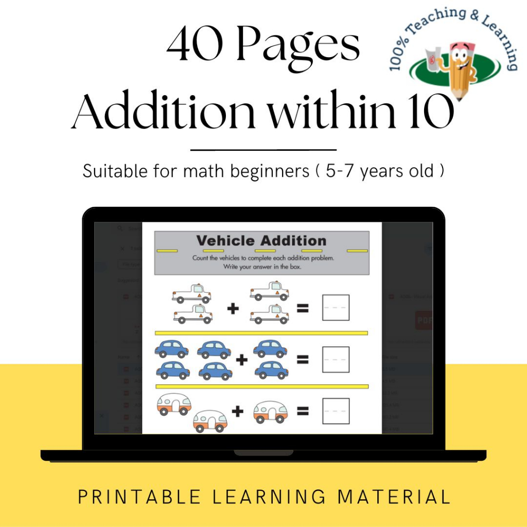 Math addition within 10 worksheet printable | Shopee Malaysia