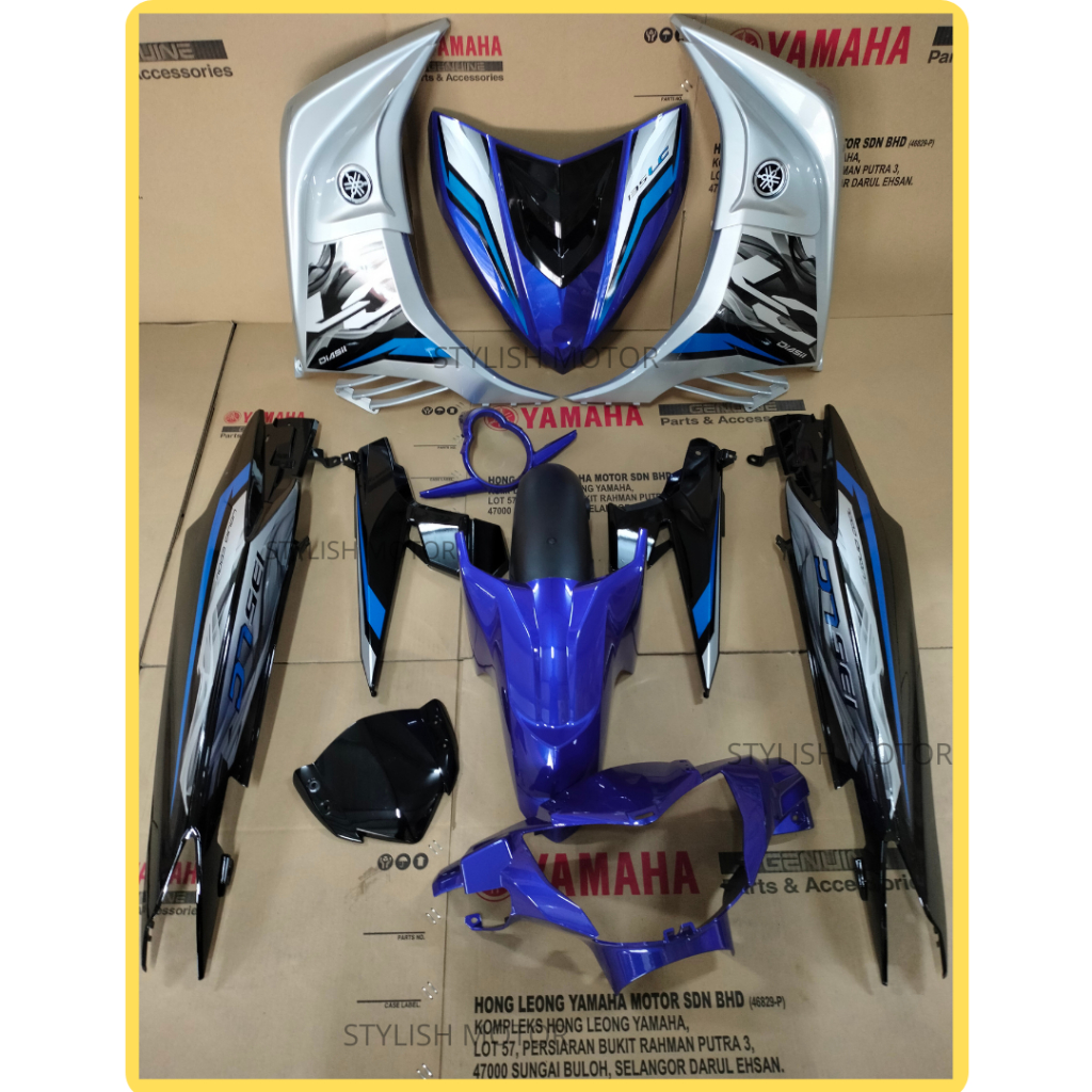 HLY ORIGINAL YAMAHA COVERSET LC135 V3/V4/V5/V6/V7 2021 METALLIC CYAN ...