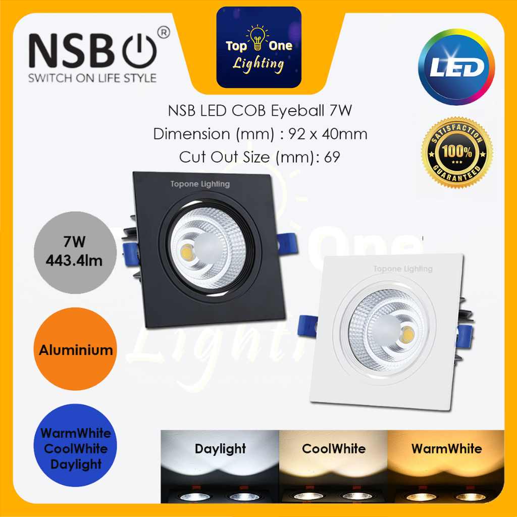 NSB LED 24º Performance LED COB Eyeball (Taiwan LED) Round Square ...