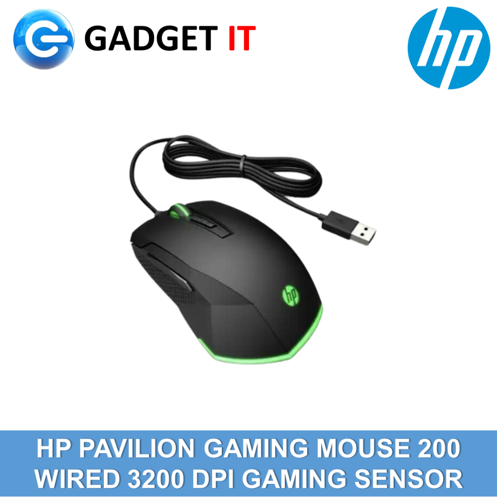 HP PAVILION GAMING MOUSE 200 WIRED 3200 DPI GAMING SENSOR (5JS07AA ...