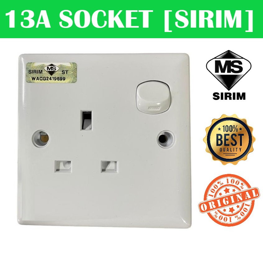 💡SIRIM💡13A Switch Socket / 13A Single Switch Socket / Plug / Electric ...