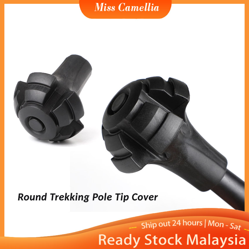 Round Rubber Trekking Poles Replacement Tips Walking Stick Head ...