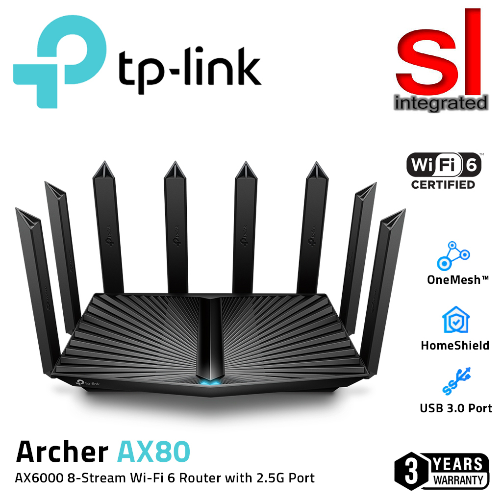 TP-Link Archer [AX80] AX6000 8-Stream WiFi 6 Wireless Router with 2.5G ...