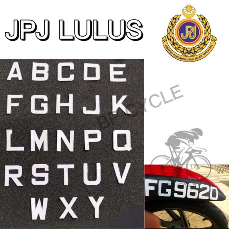 (JPJ Lulus) Nombor Plate Sticker Motor Standard Size | Shopee Malaysia