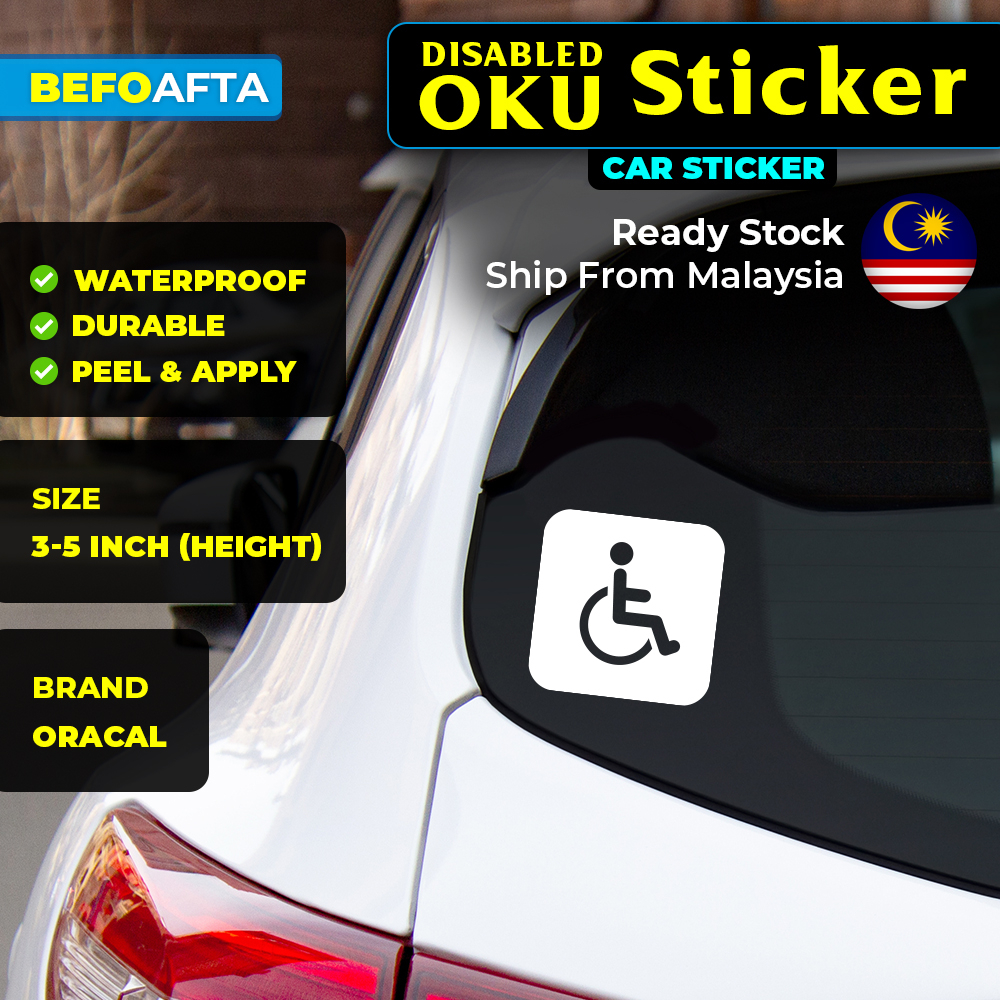 OKU STICKER. OKU LOGO STICKER. STIKER OKU. HANDICAP STICKER. DISABLE ...