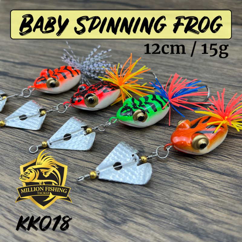 【KK018】Mini size Noisy Spinner Frog Bait Casting Haruan Toman Topwater ...