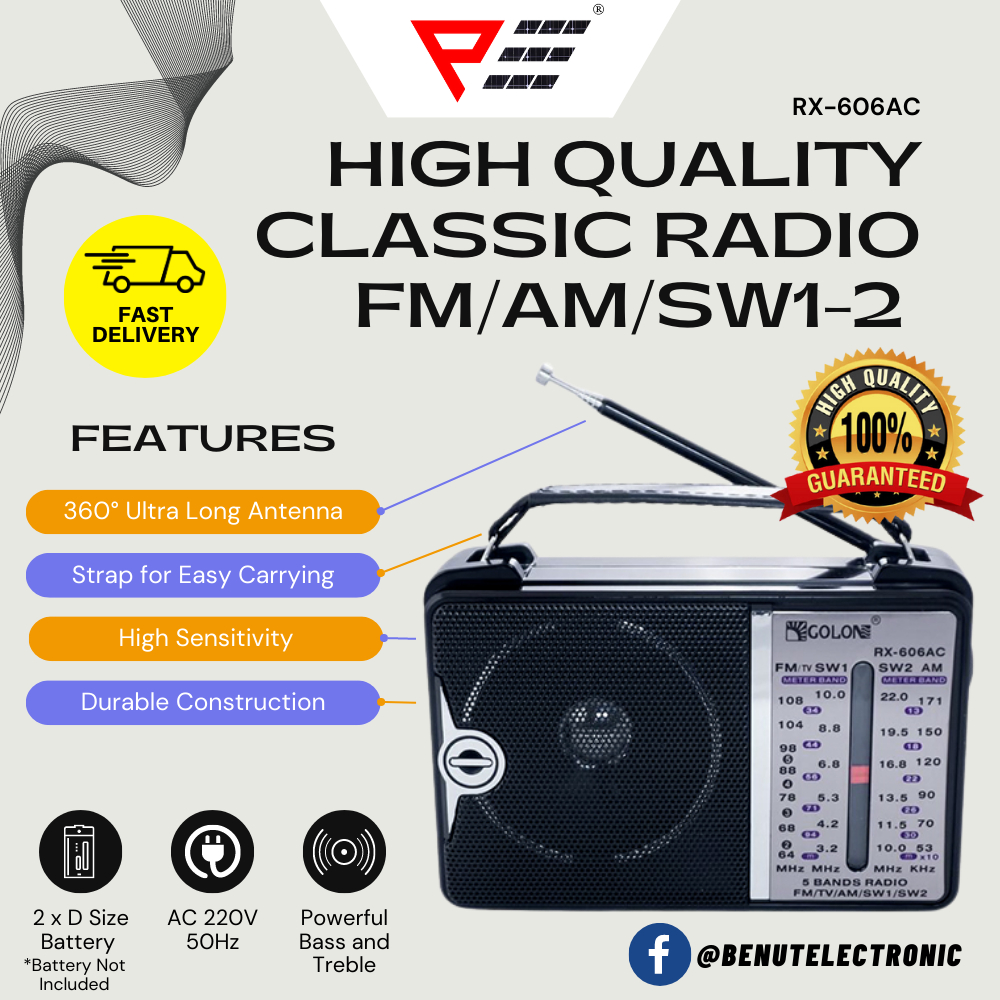 GOLON RX-606AC Portable Radio Classic Radio High Sensitivity AM/FM ...
