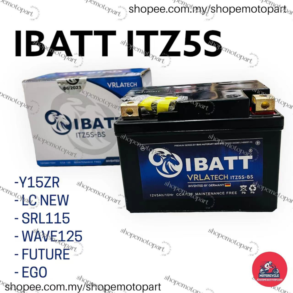 IBATT IBAX BATTERY YTZ5S YB5L YTZ6 YT6B YTZ6Z RS150 RSX Y15ZR LC135 V1 NEW Y16 FZ FZ150 EX5 ...
