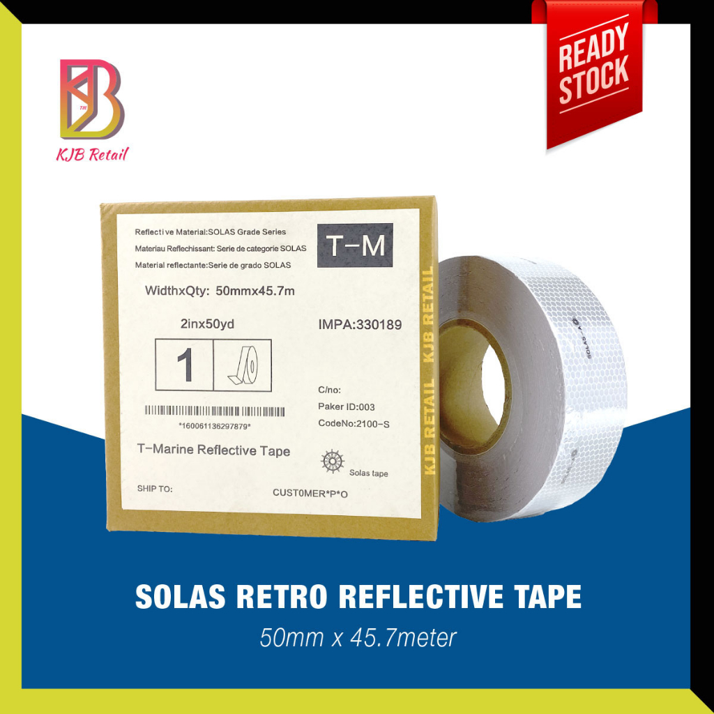 SOLAS Reflective Tape (White) Solas Retro Tape 50mm x 45.7 meter ...