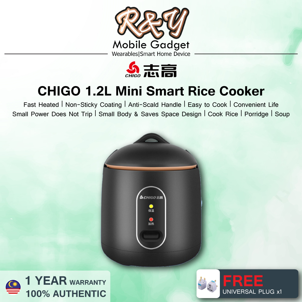 CHIGO 1.2L Mini Smart Rice Cooker | Steam & Boil | Non-Sticky Coating | Fast Heated | One-Button ...