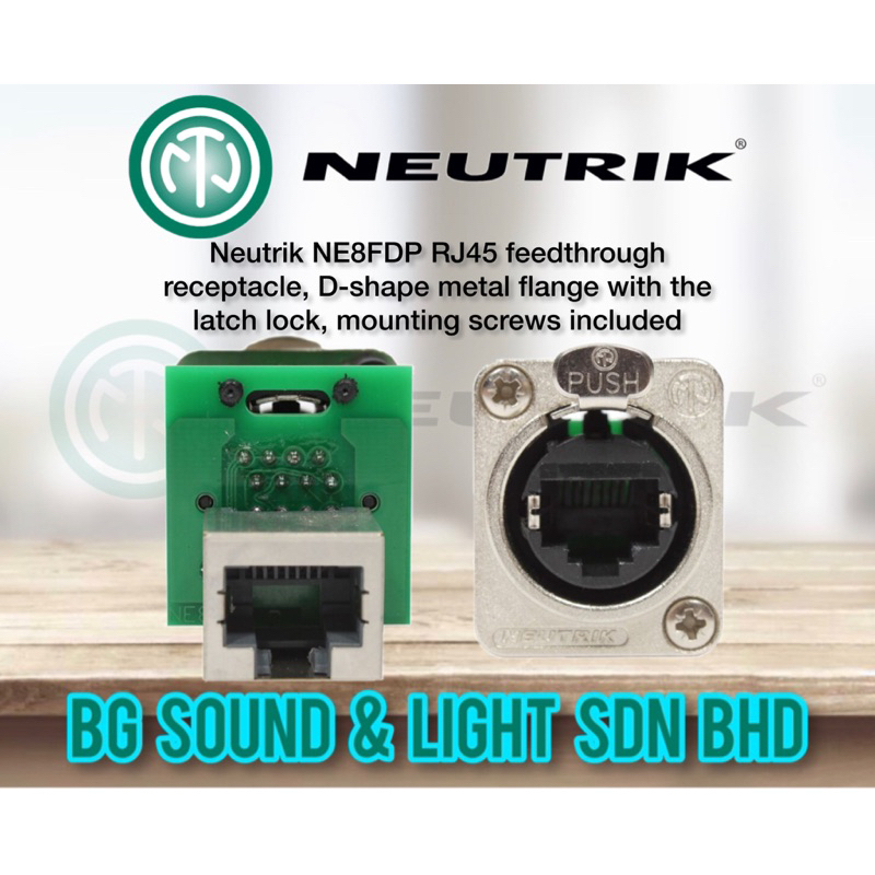 Neutrik NE8FDP RJ45 feedthrough receptacle, D-shape metal flange with ...