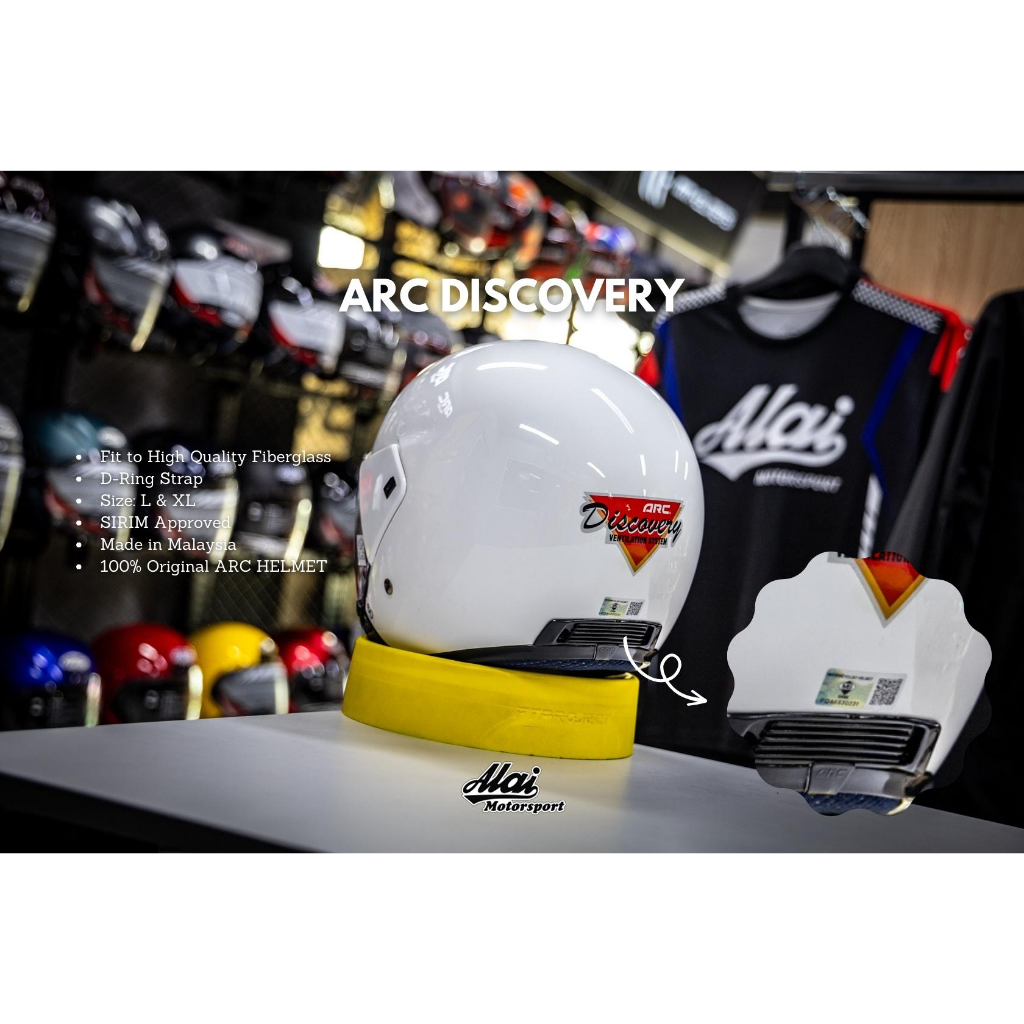 HELMET ARC DISCOVERY OLD MODEL | RED | BLACK | WHITE | YELLOW | SILVER ...