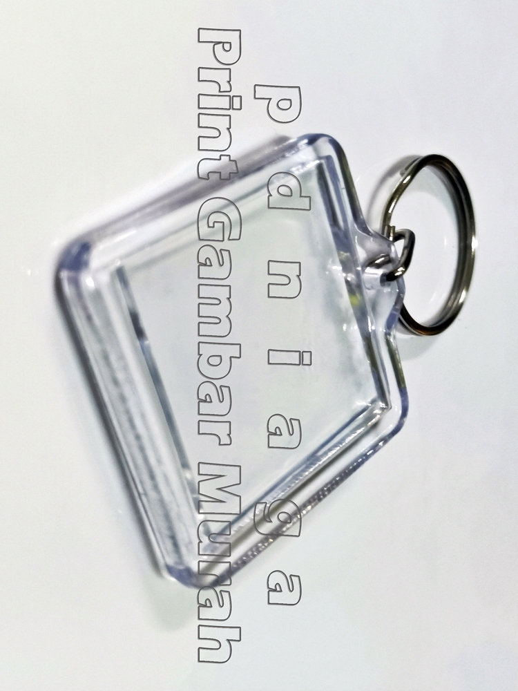 Keychain Acrylic Square DIY foto sendiri ukuran 4 x 4 cm (Foto 3.2 x 3. ...