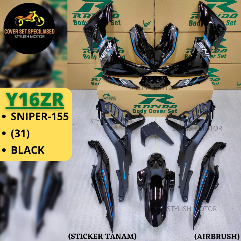 (STICKER TANAM/AIRBRUSH) RAPIDO COVER SET YAMAHA Y16 Y16ZR SNIPER-155 ...