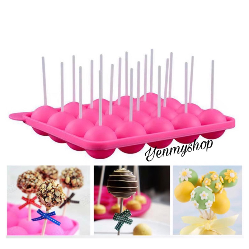 12 / 20 ACUAN CAVITY SILICONE LOLLIPOP MAKERS CAKE MOULD CAKE POP BALL ...