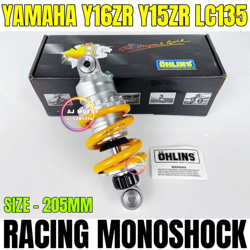 Y16ZR Y15ZR LC135 RACING MONOSHOCK ADJUSTABLE 205MM 200MM YAMAHA Y15 Y16 LC ABSORBER GANTUNG ...
