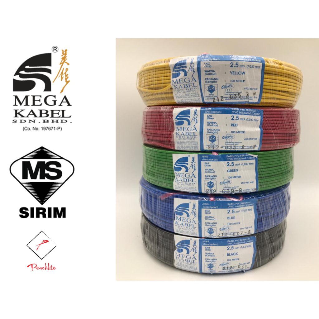 Mega Kabel PVC Cable 2.5MM² Insulated 100% Pure Copper Cable (SIRIM ...
