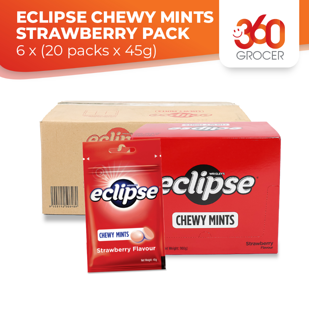 ECLIPSE CHEWY MINTS STRAWBERRY 45G- 1 Carton 6x(20x45g) | Shopee Malaysia