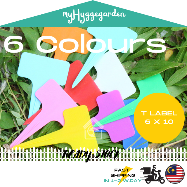 [100PCS] Colorful Square Tag 6cm X 10cm T-type Insert Type PVC Plant ...