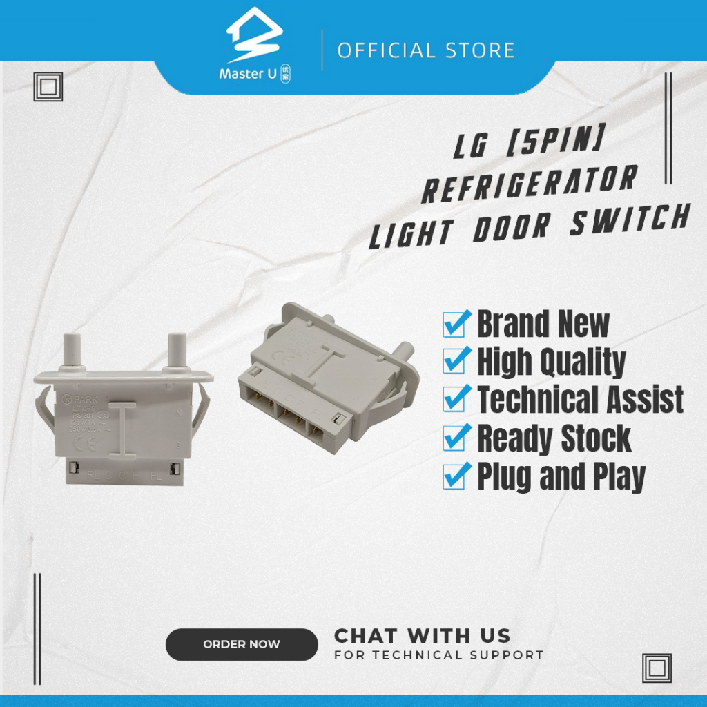 LG REFRIGERATOR FAN LIGHT SWITCH/DOOR SWITCH 5 PIN / LG PETI SEJUK SUIS ...