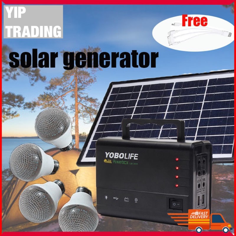 Portable Outdoor Solar Panels Charging Generator Power System Home ...