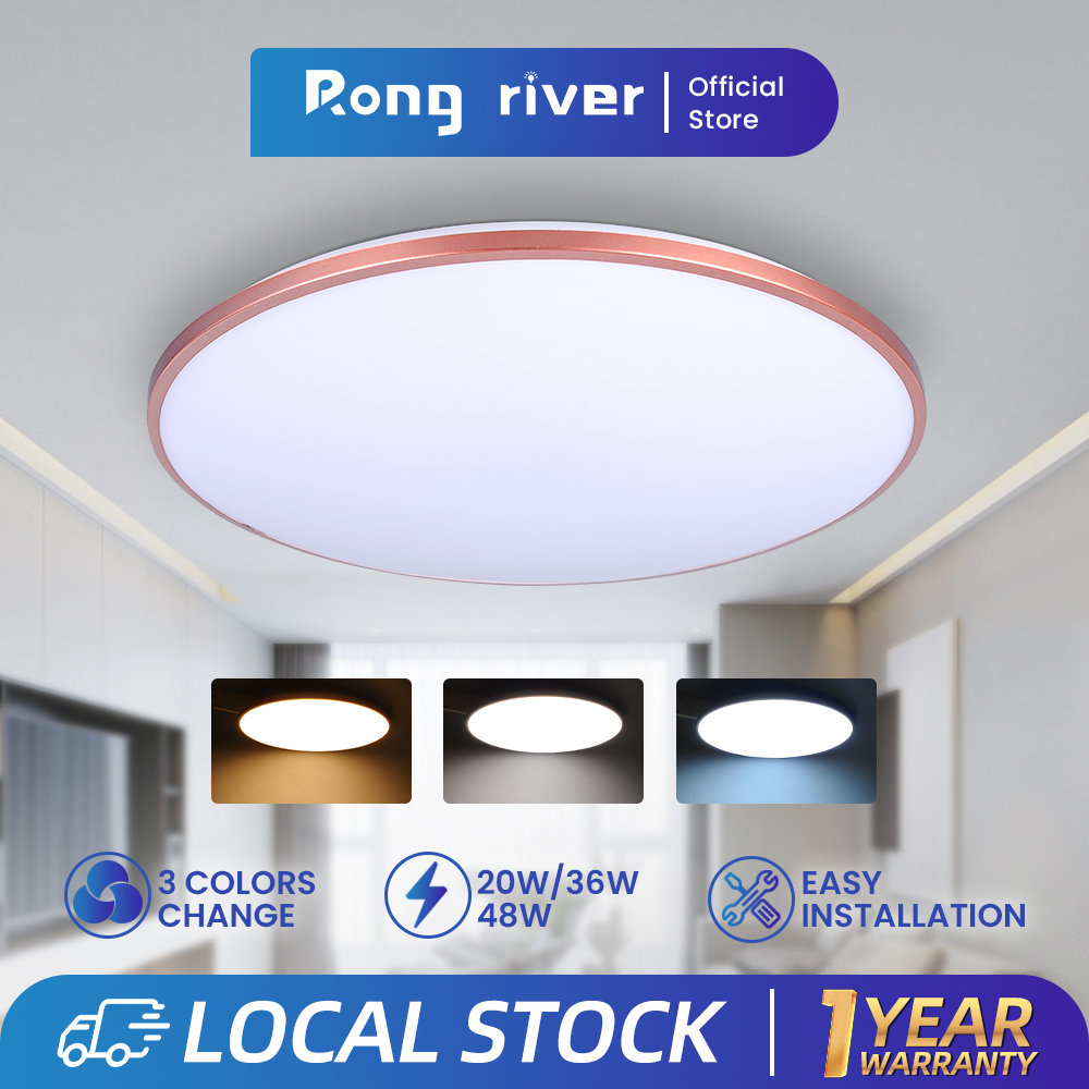 RONG RIVER 3Color Ceiling Light Modern Design 48W/36W/20W Dampproof ...