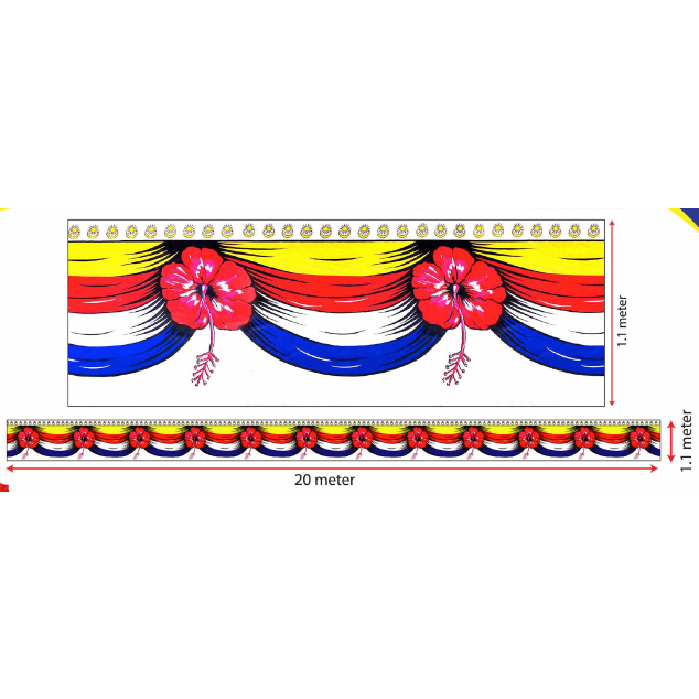 BANNER BUNGA RAYA (HIBISCUS CLOTH BANNER) BENDERA MERDEKA BUNTING ...