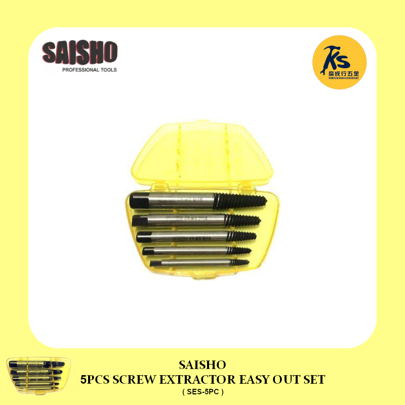 SAISHO 5 PCS Screw Extractor Easy Out Set ( SES-5PC ) | Shopee Malaysia