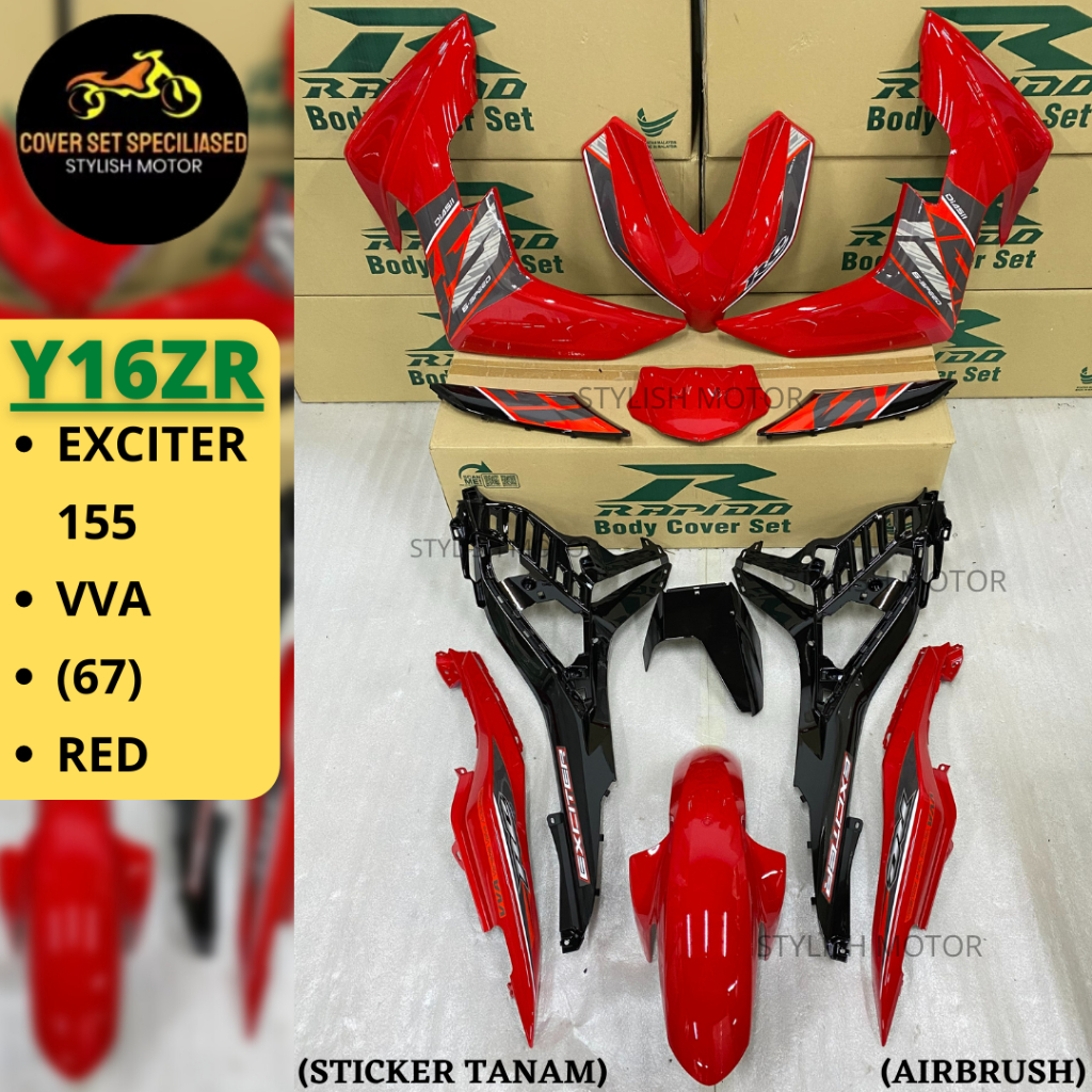(STICKER TANAM/AIRBRUSH) RAPIDO COVER SET YAMAHA Y16 Y16ZR EXCITER 155 ...