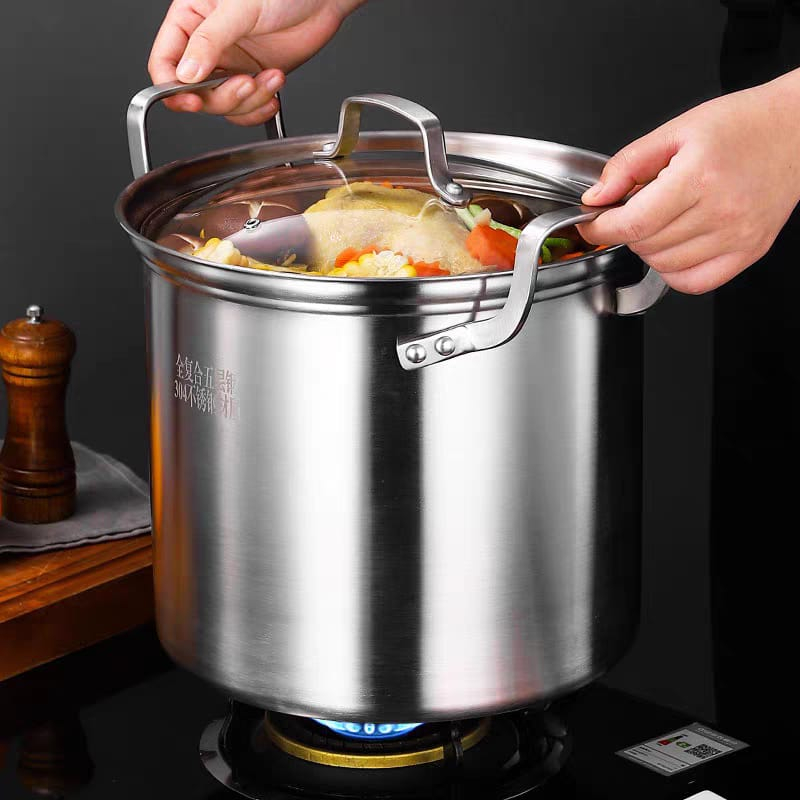 304 Stainless Steel Five-Layer Steel Extra High Soup Pot 不锈钢五层钢特高身免水蒸汤锅 ...