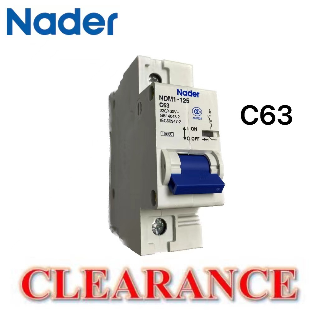 NADER NDM1-125 C63 / CDM1-125 C125 MINIATURE CIRCUIT BREAKER 230/400V ...