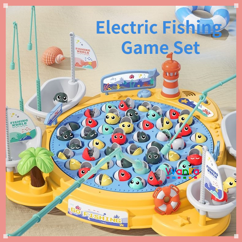 VVANKA [From KL] Kids Fishing Game Rotatable Electric Magnetic Fishing ...