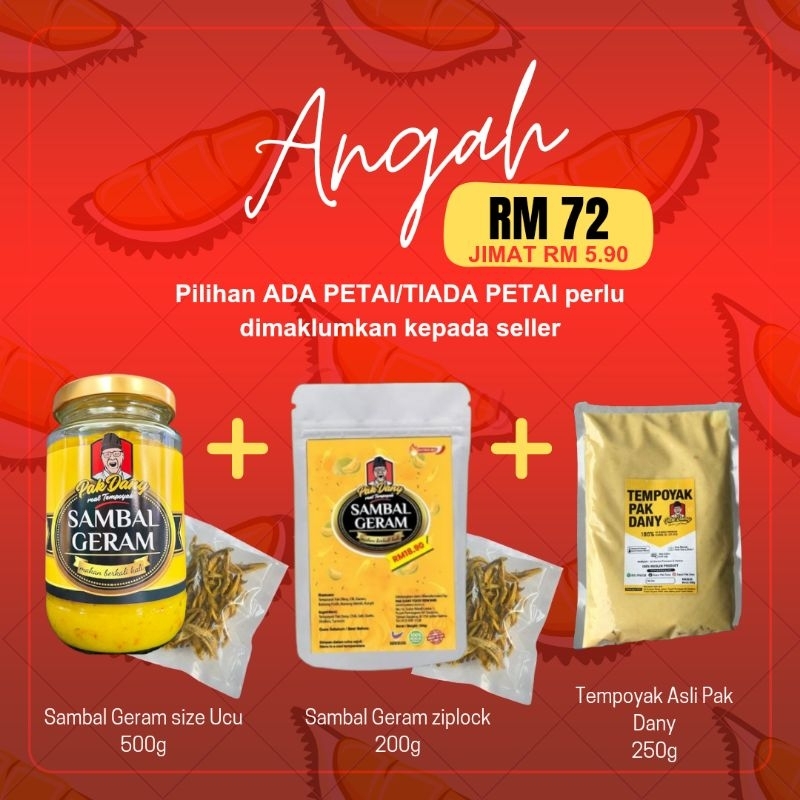 JIMAT HEBAT Sambal Geram & Tempoyak Asli Pak Dany SET ANGAH | Shopee ...
