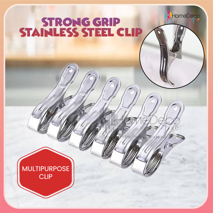 Stainless Steel Drying Clip Windproof Steel Cloth Clip Clamp Laundry ...