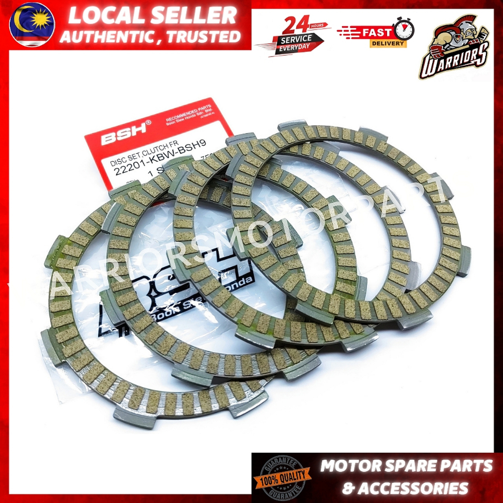 HONDA EX5/EX5 DREAM/W100/W100R KFM [BSH] CLUTCH PLATE SET STANDARD CLUTCH DISC KULIT CLUTCH 4PCS ...