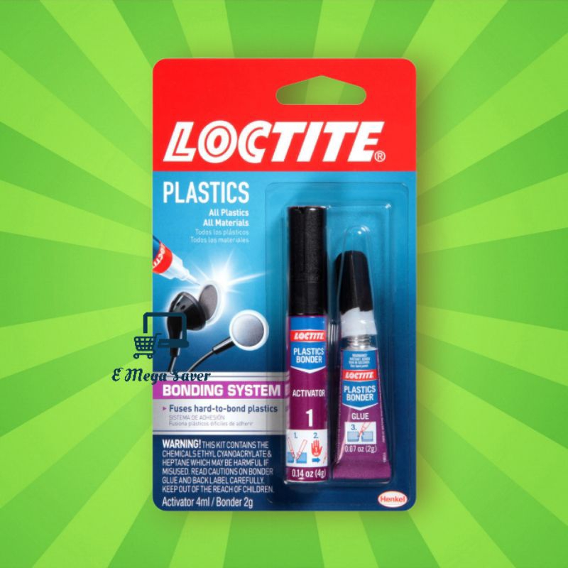 🇺🇲Loctite Super Glue Plastics Bonding System 4ml/2g (0.14fl oz/0.07oz ...