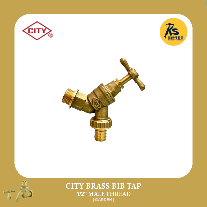 CITY BRASS BIB TAP 1/2" MALE THREAD ( LIGHT DUTY | HEAVY DUTY | GARDEN ...