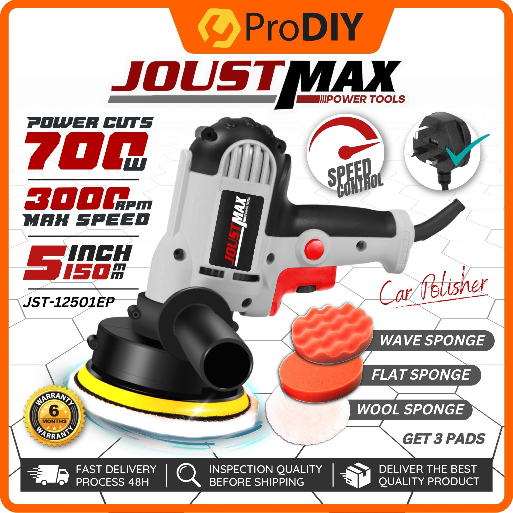 Joustmax JST12501EP 5" Car Motor Machine Polish Electric Care Wax ...
