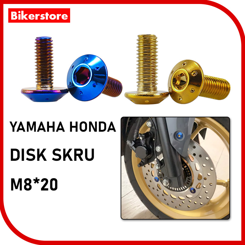 1PCS FRONT DISC PLATE SCREW TITANIUM M8*20 YAMAHA HONDA UNIVERSAL DISK ...