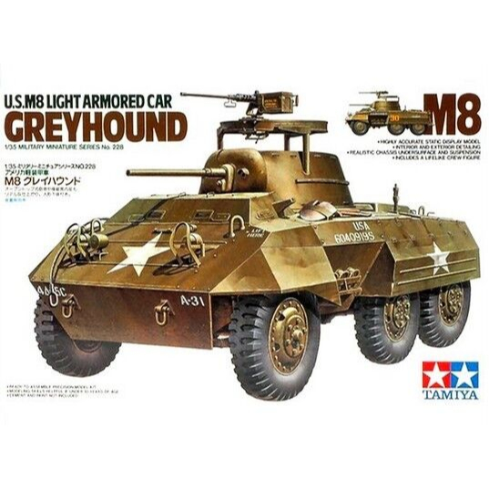 Tamiya 35228 1/35 Scale Model Kit WWII U.S M8 6x6 Light Armored Car ...