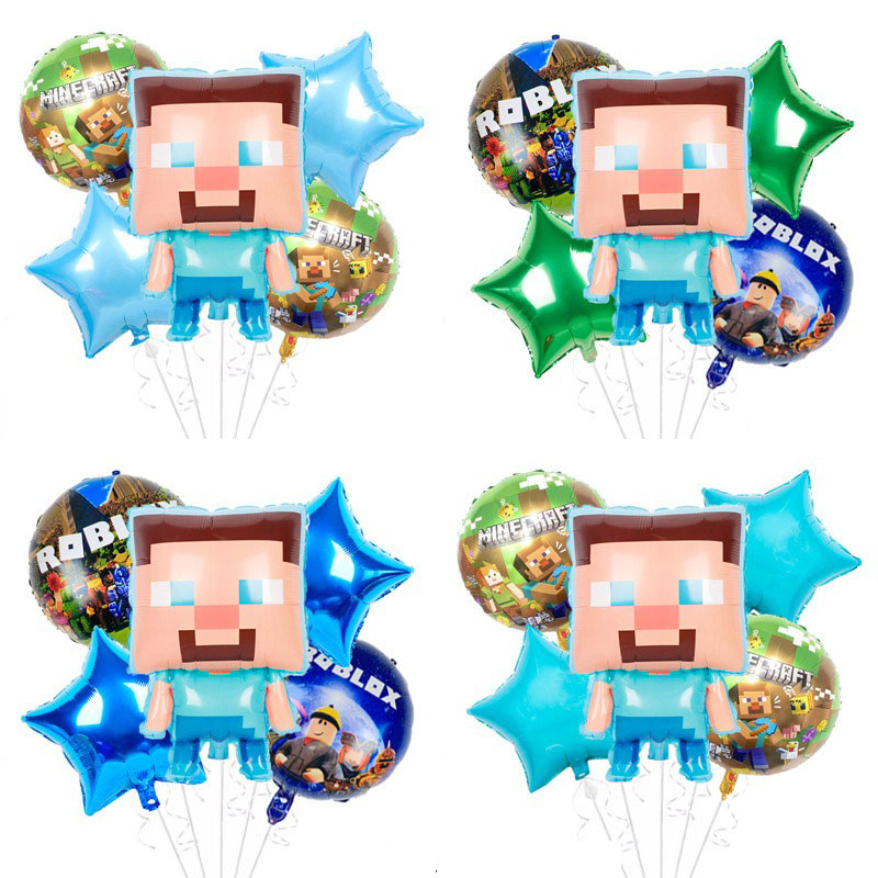 Minecraft Roblox Robot Steve Alex Game Cartoon Theme Decoration Set ...