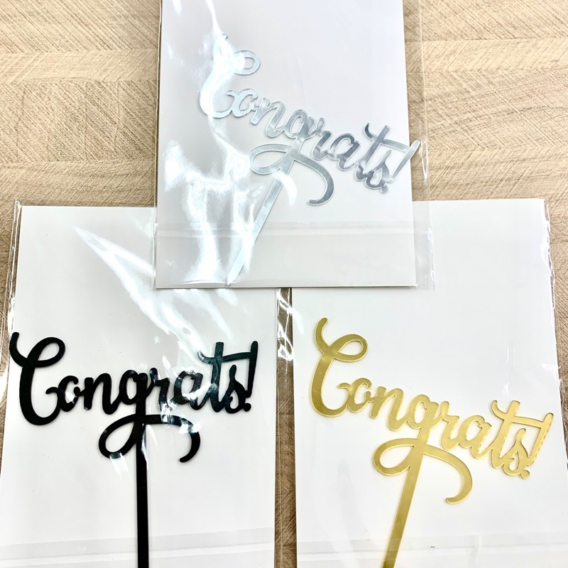 *CLEARANCE PROMOTION * Congrats Cake Topper 恭喜祝贺蛋糕牌 | Shopee Malaysia